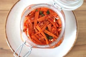 Easy Tanggun Carrot Kimchi Recipe – Crunchy and Spicy - Probiotic ...